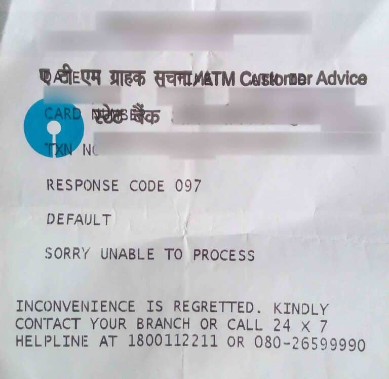 SBI ATM Response Code List: Solve SBI ATM ERROR Codes - Just Start ...